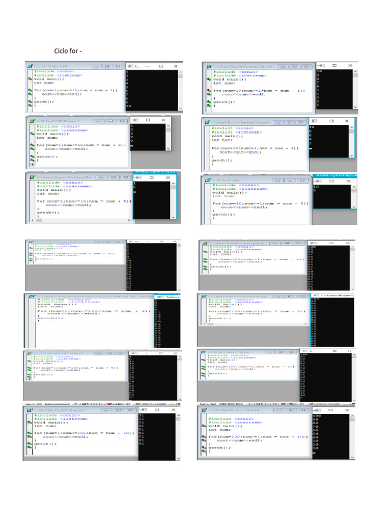 Programas de Ciclo For para Contar en Incrementos | PDF | Tecnología