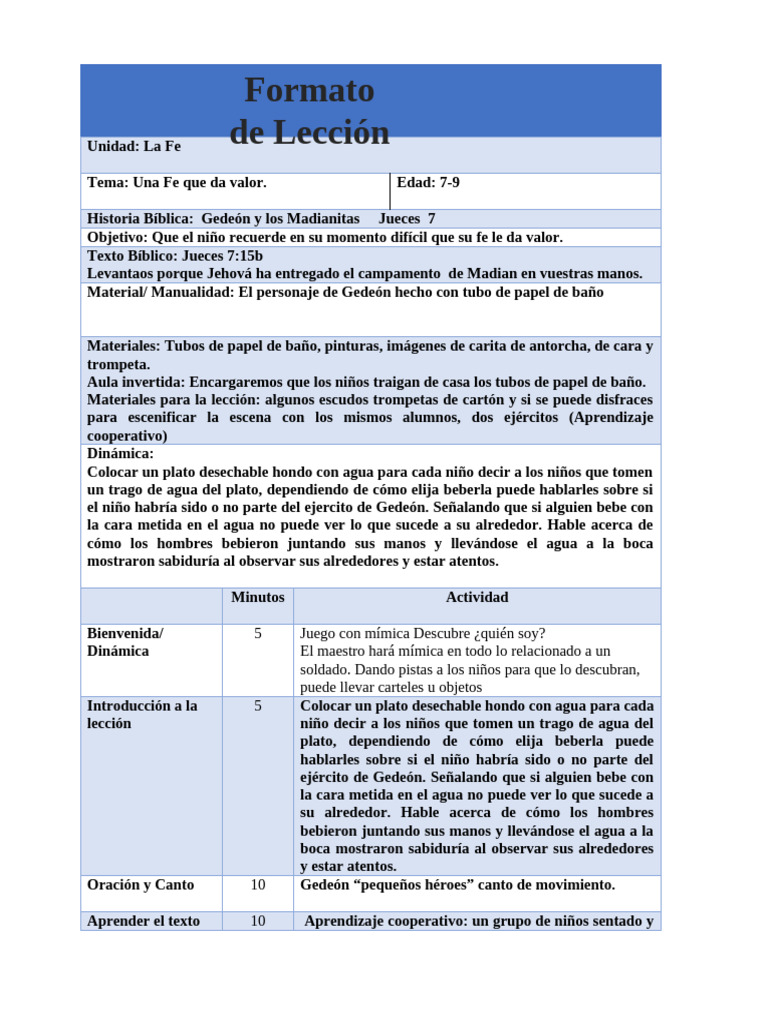 Gedeón: Fe y Valor para Niños | PDF | Dios
