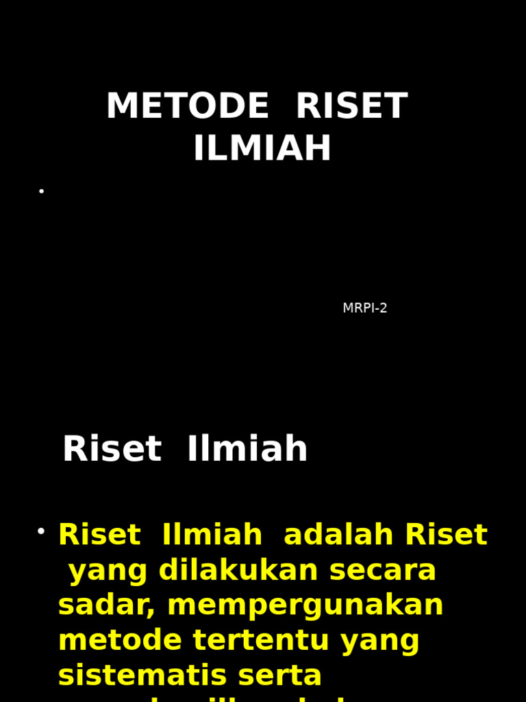 Metode Riset (Research Method) | PDF