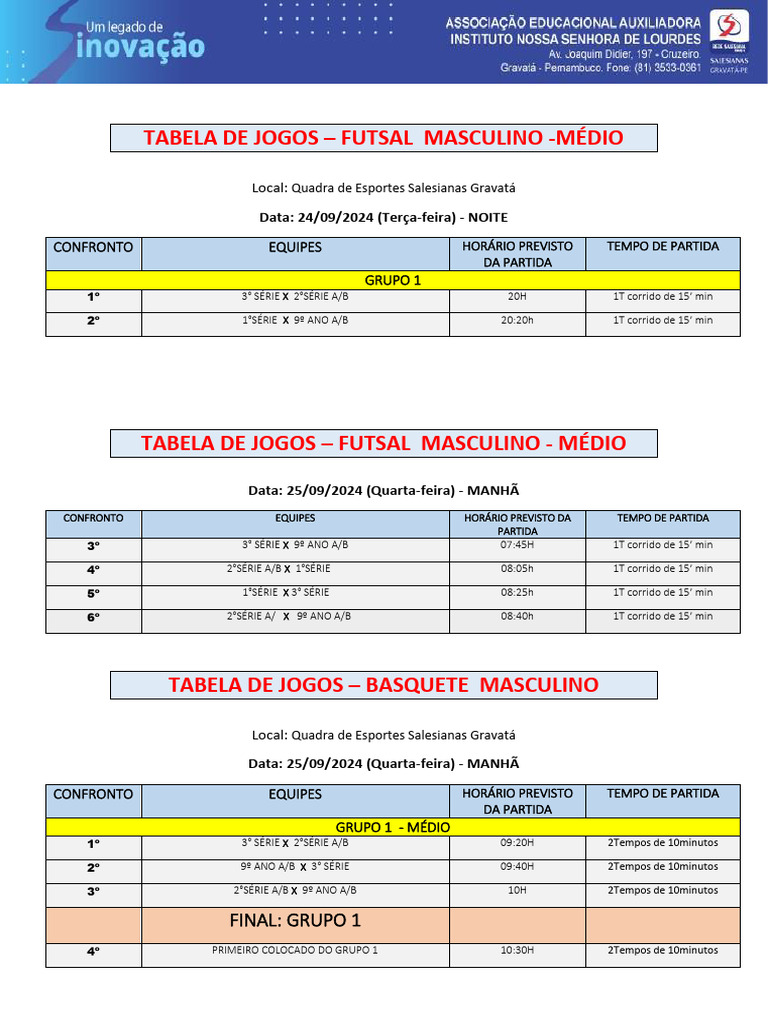 tabela | PDF | Jogos de habilidade física | Exercício físico