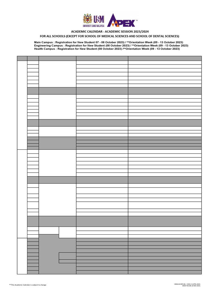 Academic Calendar 20232024 | PDF | Academic Term | Educational ...