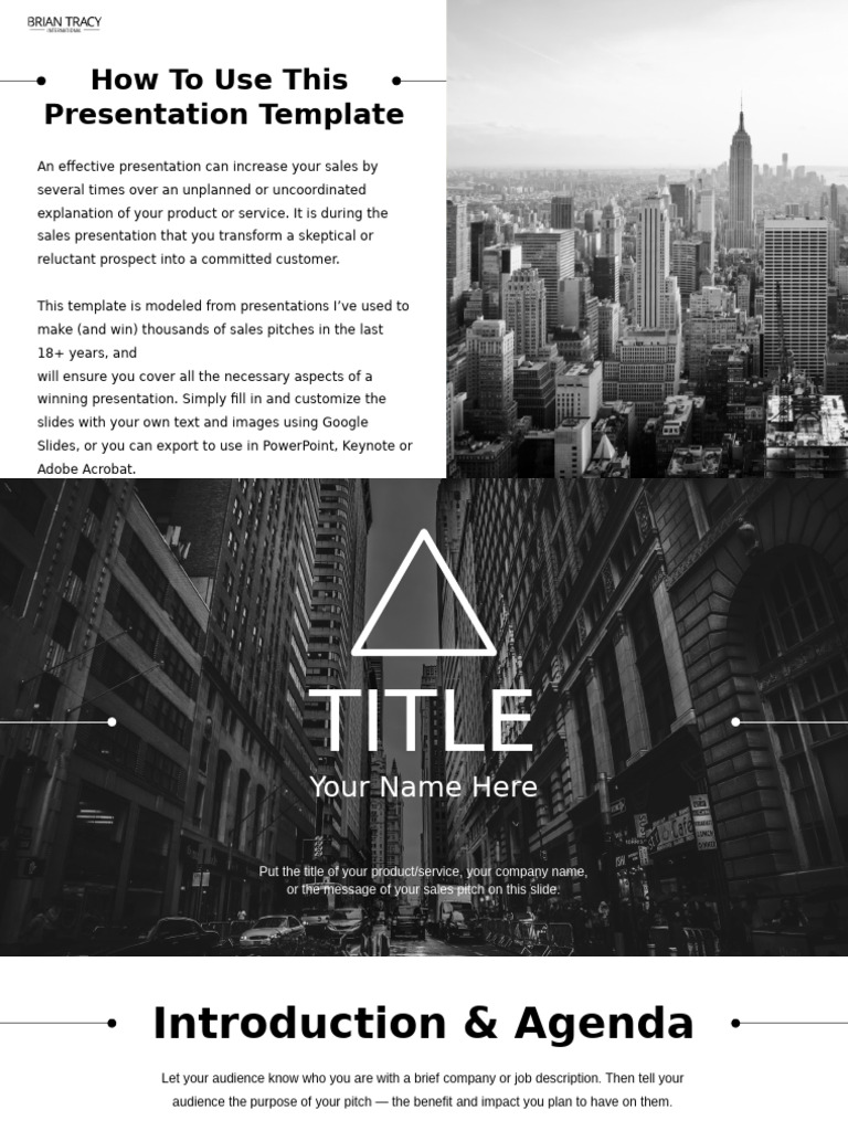 Brian Tracy - Ultimate Sales Presentation Template | PDF