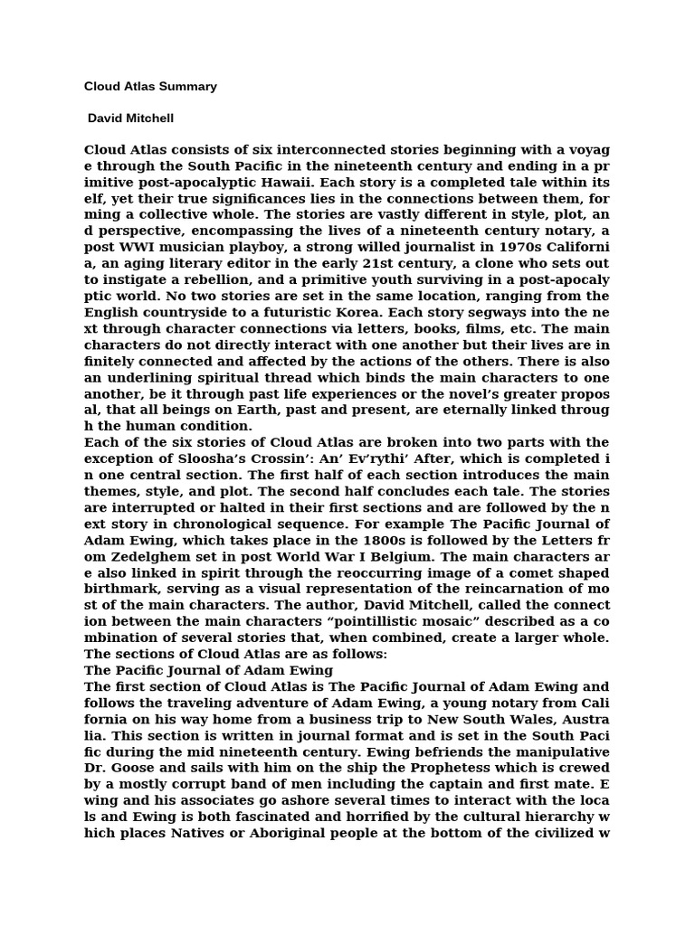 David Mitchell Cloud Atlas | PDF