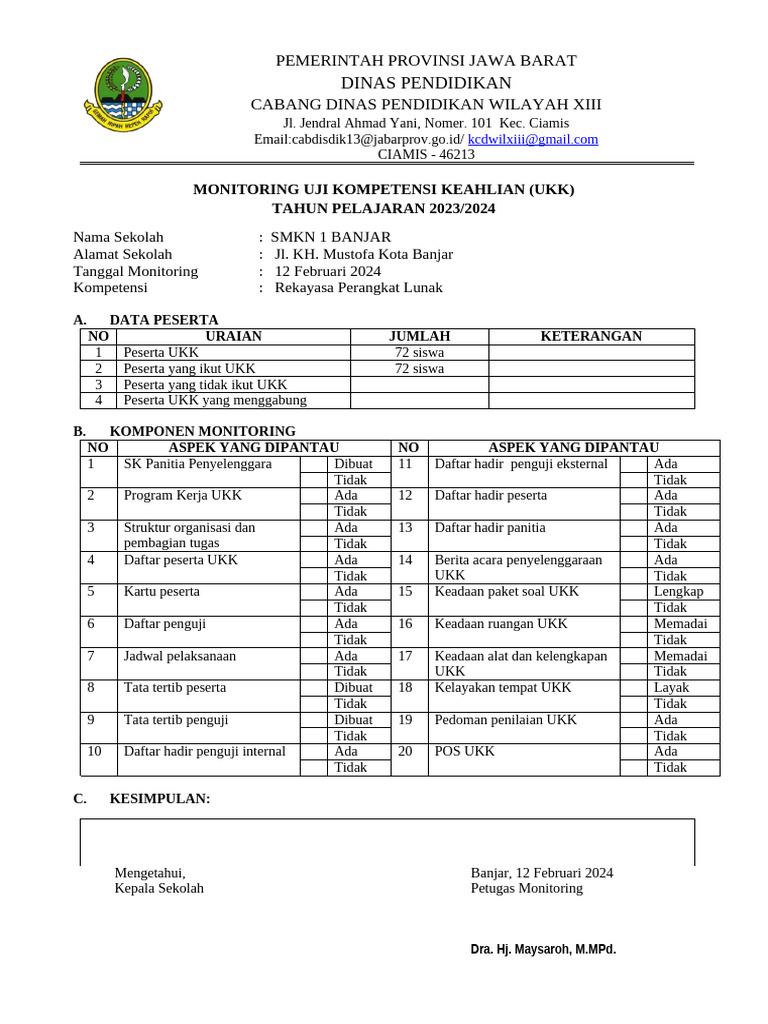 MONITORING UKK Fix | PDF