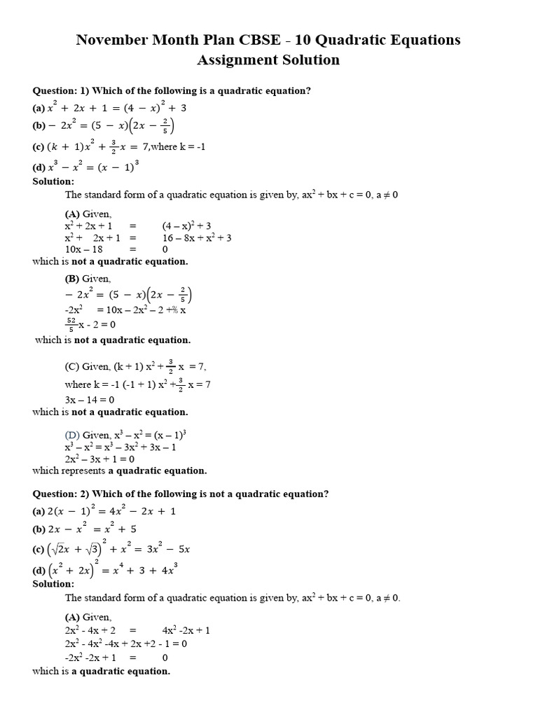 ch 4 quadratic equations | PDF | Factorization | Mathematical Concepts