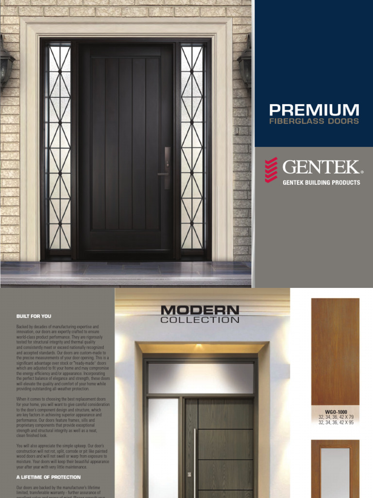 Gentek Premium Fiberglass Doors Guide | PDF