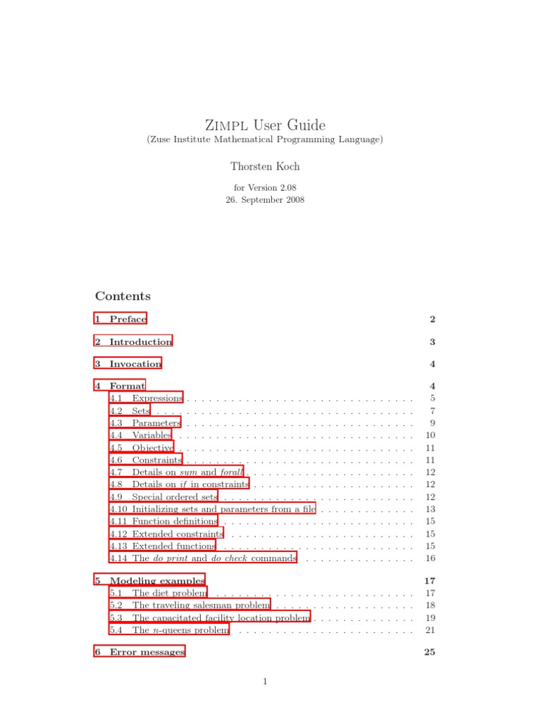 Zimpl | Download Free PDF | Parameter (Computer Programming) | Linear ...