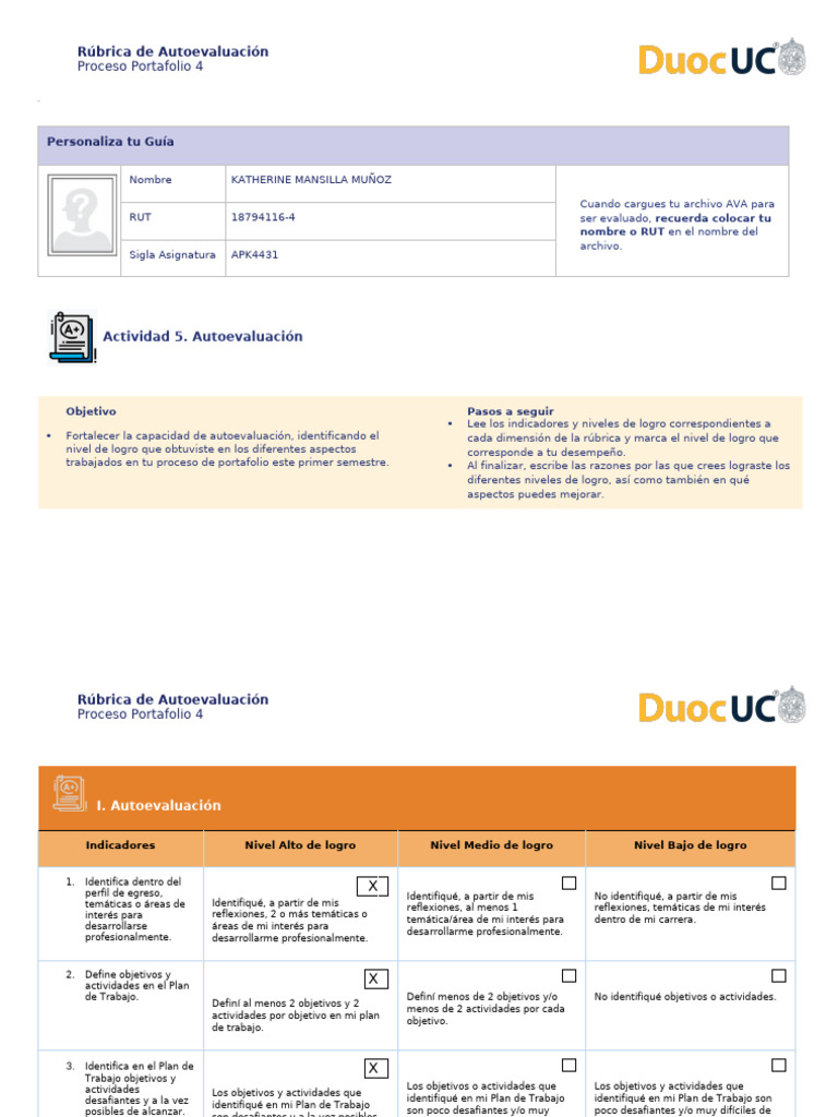 Autoevaluacion - APP4 | PDF