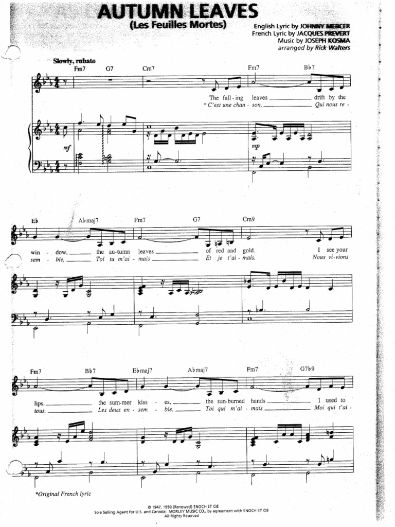 Audtumn Leaves - Rick Walters Arr | PDF