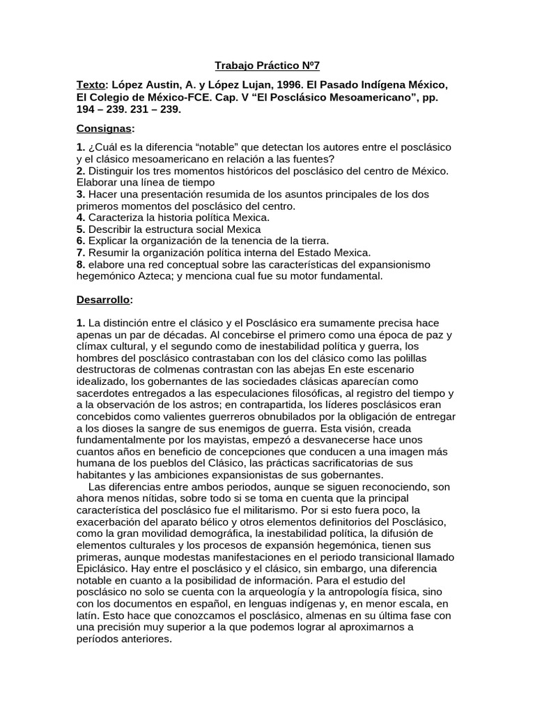 TP7 Arqueología y Etnohistoria Americana UNaF. FH. | PDF | Mesoamérica | Cultura de las Americas