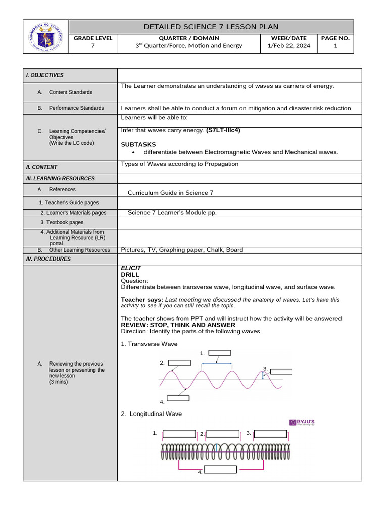 LP SCI7 EMW Vs Mechanical Waves | PDF | Waves | Electromagnetic Radiation