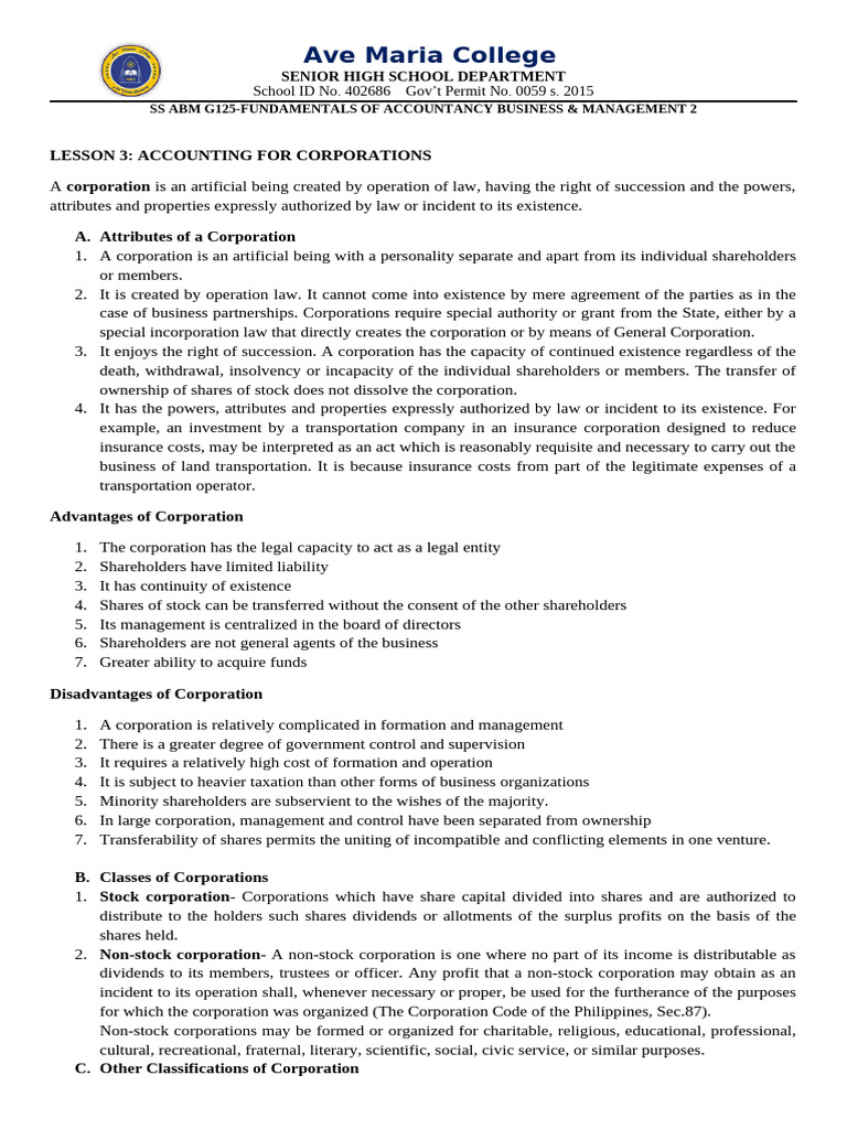 lesson 3 | PDF | Corporations | Stocks