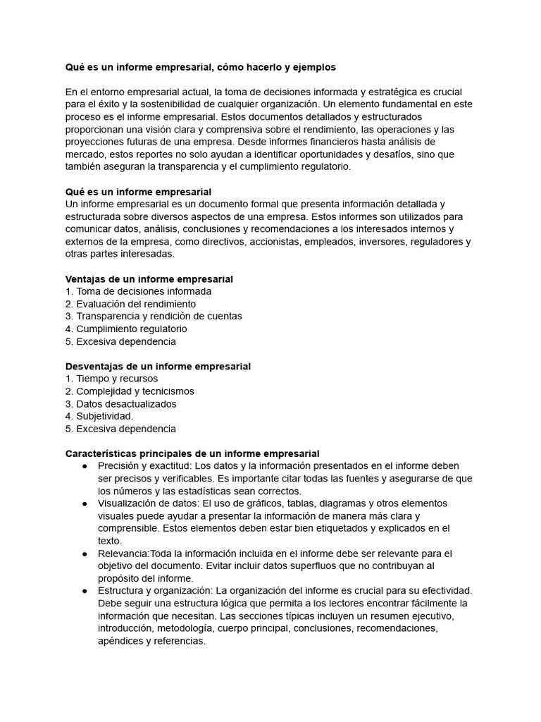 Guía completa sobre informes empresariales | PDF | Business | Contabilidad