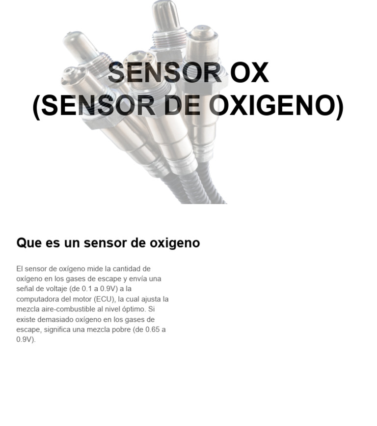 Sensor de Oxigeno Ox | PDF