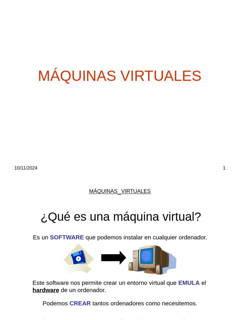 01 IntrodMaquinasVirtualesVMWare - Pps | PDF | Máquina virtual | Virtualización
