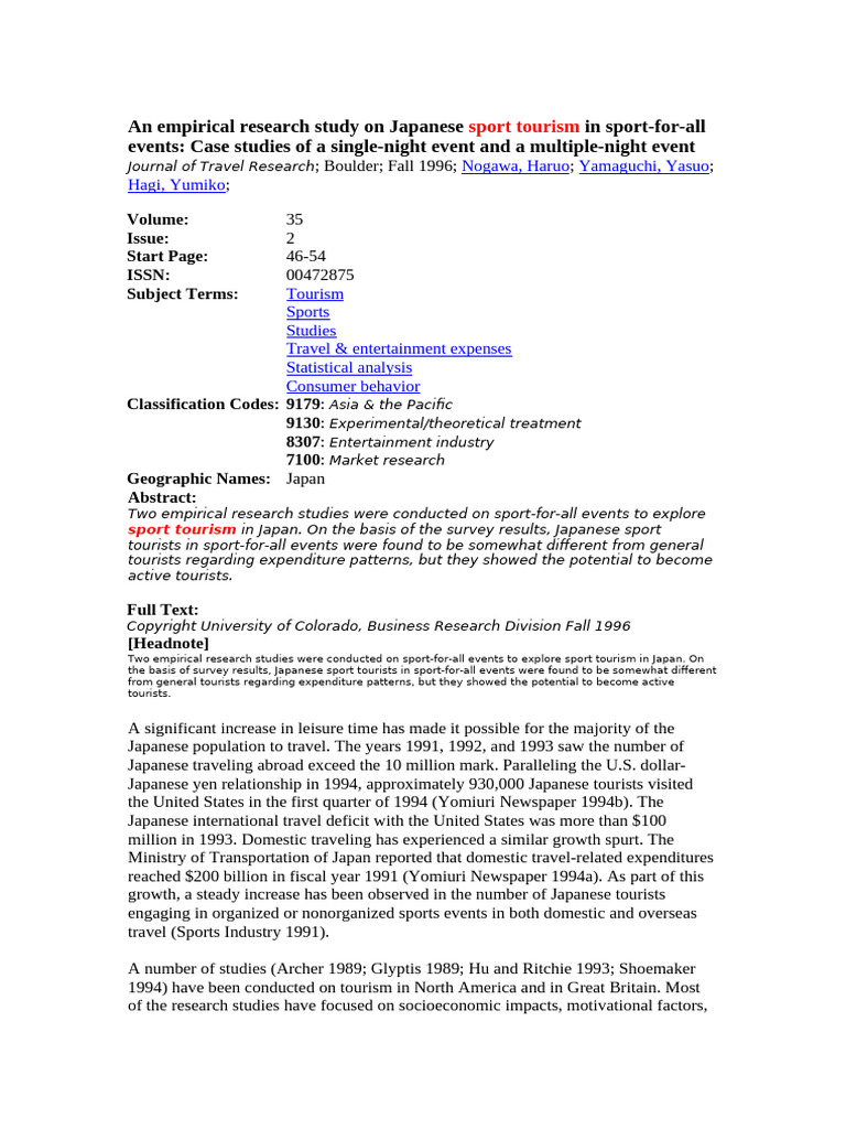 Japan_case_study | PDF | Survey Methodology | Tourism