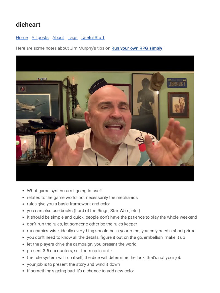 Jim Murphy - Run Your Games Simply - Dieheart | PDF | Games & Activities