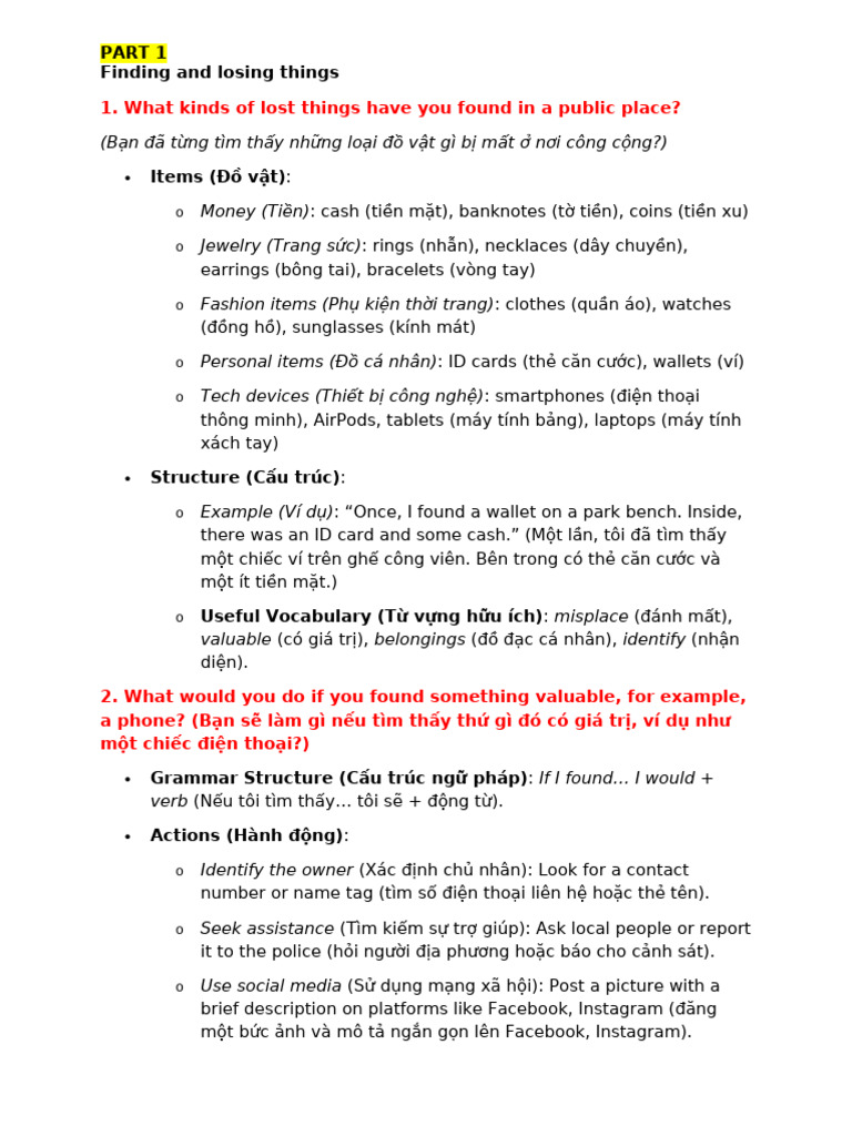 Finding and Losing Things | PDF