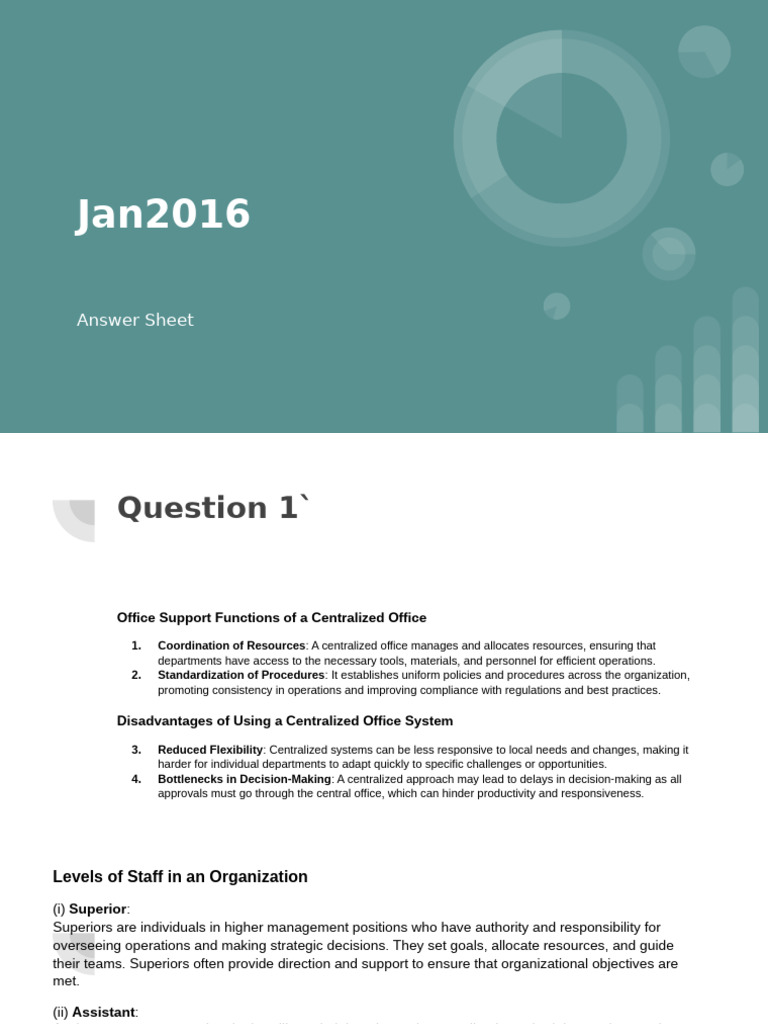 OA Answer Sheet Jan2016 | PDF | Hierarchy | Communication