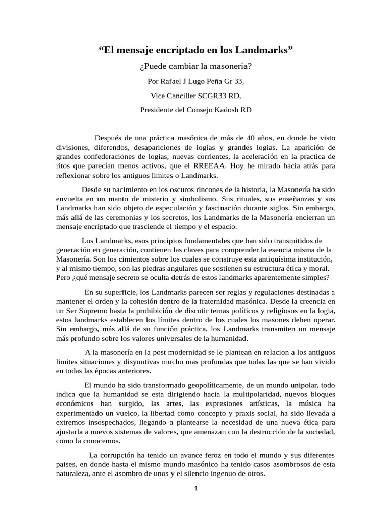 El Mensaje Encriptado en Los Landmarks | PDF | Masonería | Evolución
