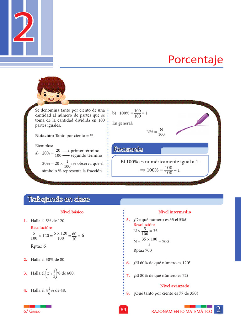 Ejercicios de Porcentajes para 6° Grado | PDF | Porcentaje | Matemáticas