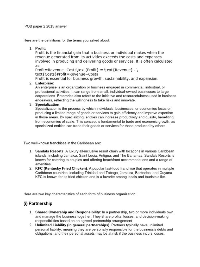 Answer Sheet 2015 POB Paper2 | PDF | Leadership | Employment