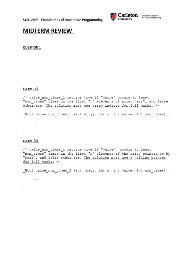 Programming Midterm Review | PDF | Computers