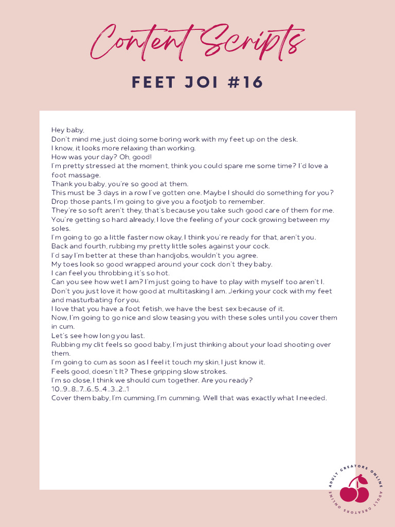 Feet JOI Scripts for Fetish Play | PDF