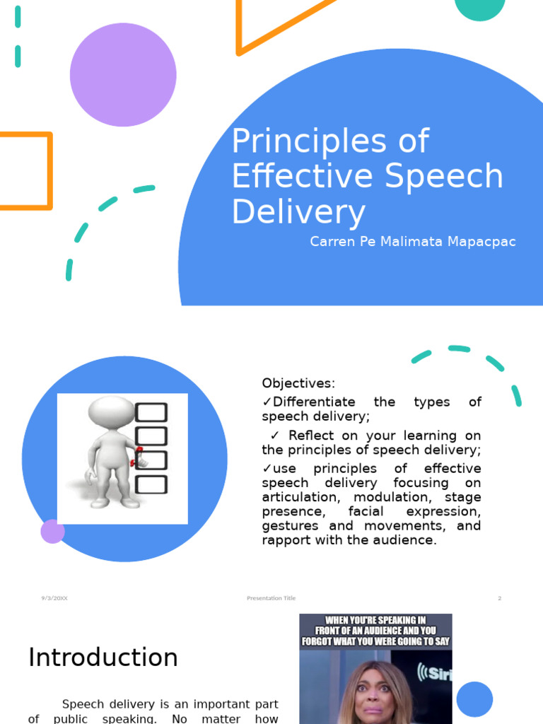 Principles of Effective Speech Delivery | PDF | Speech | Body Language
