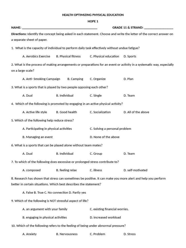Hope 2 Q2 Module | PDF | Stress (Biology) | Anxiety