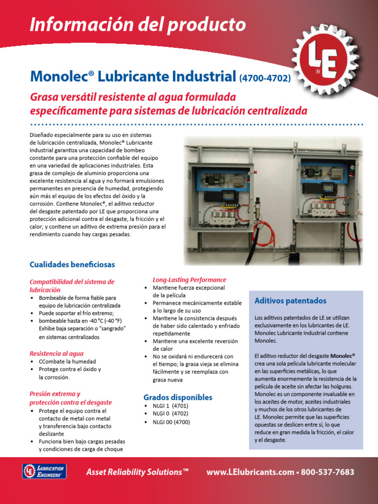 Monolec® Lubricante Industrial (4700-4702) | PDF | Lubricante ...