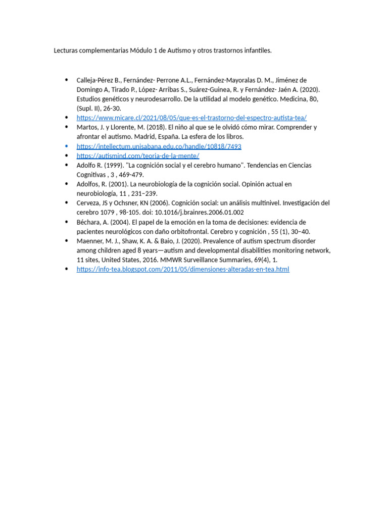 Lecturas Complementarias Módulo 1 | PDF