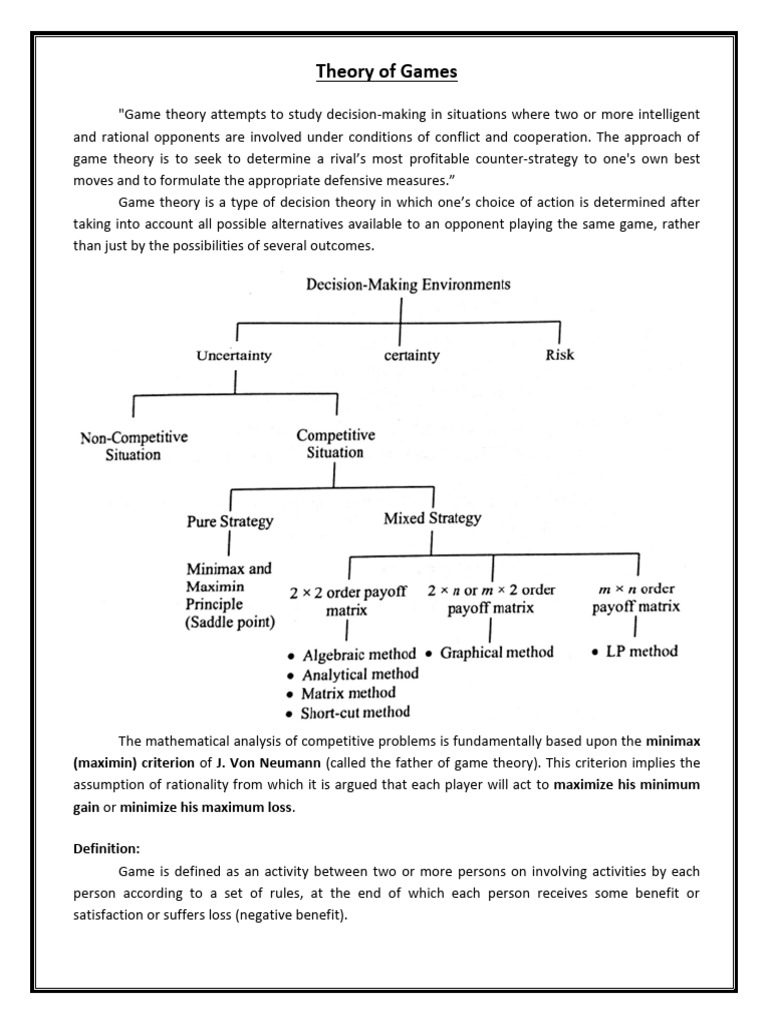 Theory of Games | PDF | Game Theory | Matrix (Mathematics)