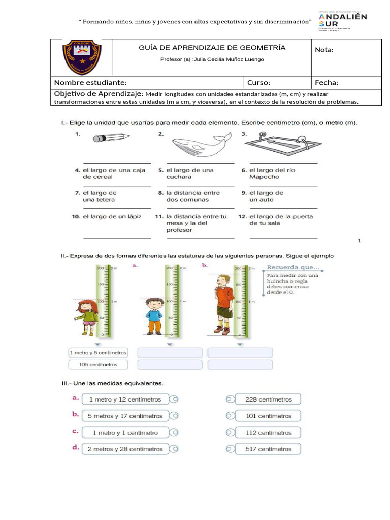 Guía de Aprendizaje de Geometría2 | PDF | Salud y bienestar | Ciencia y ...