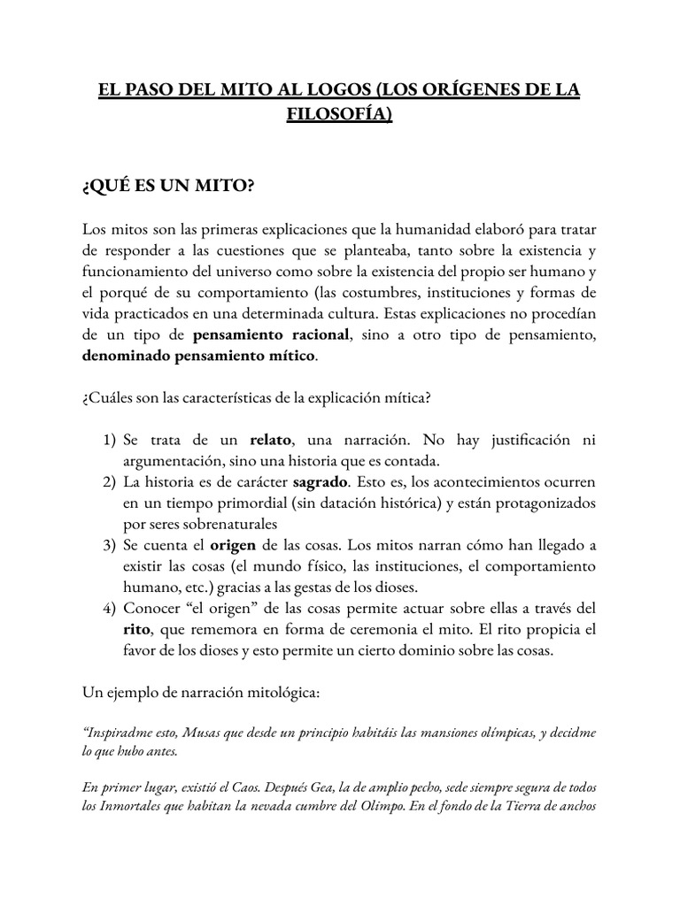 Mito Logos | PDF | Antigua Grecia | Razón