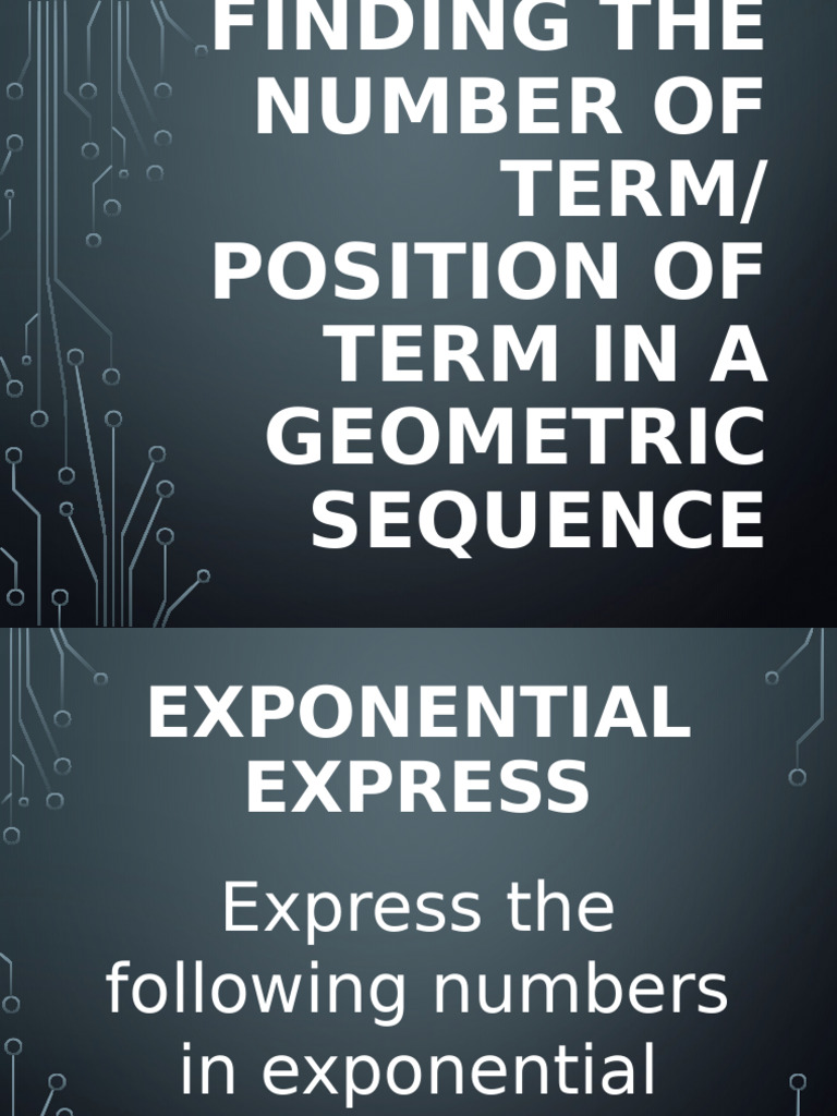 Geometric Sequences and Exponential Forms | PDF | Mathematics ...
