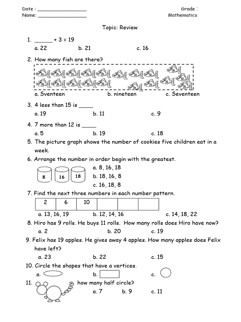 G1 Math Review | PDF