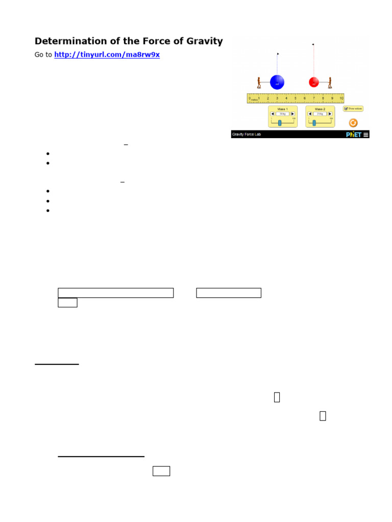 Finals Help - Gravity Lab Year 9 Answers | PDF | Newton's Law Of ...