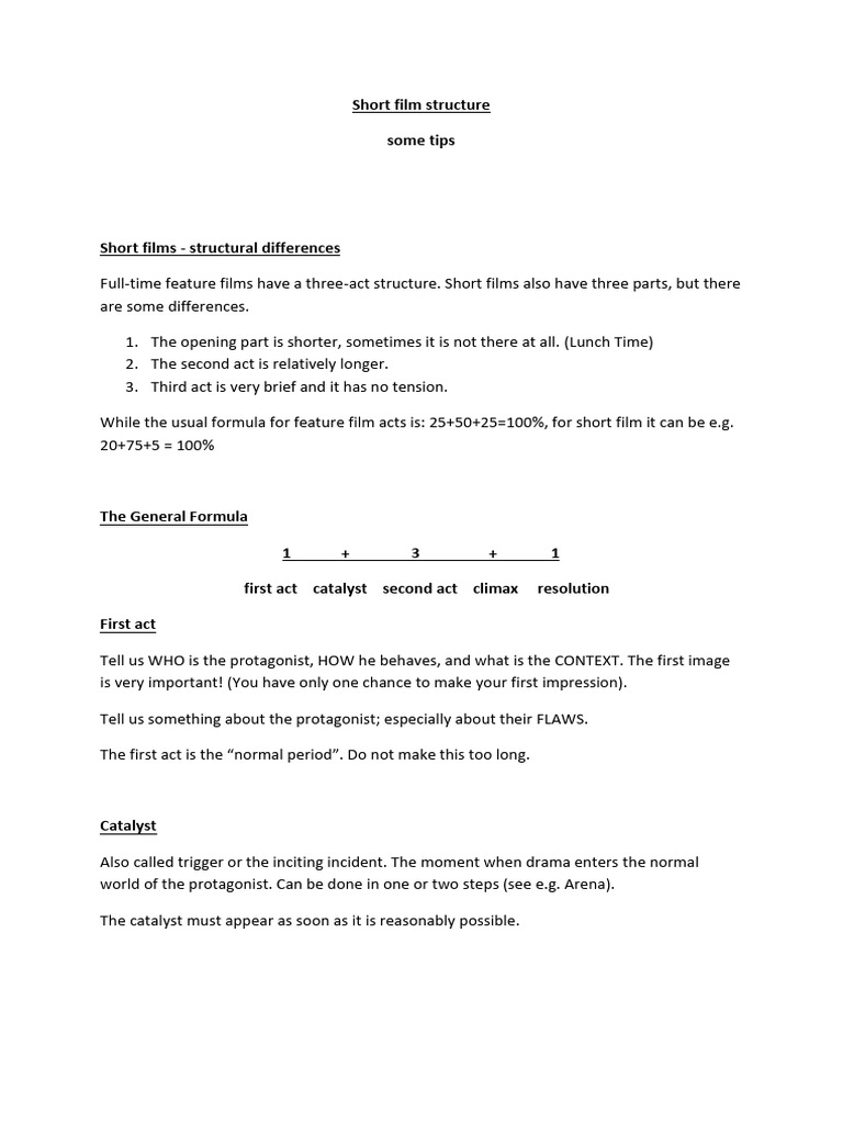 Short Film Structure - Some Tips | PDF | Social Psychology | Psychology