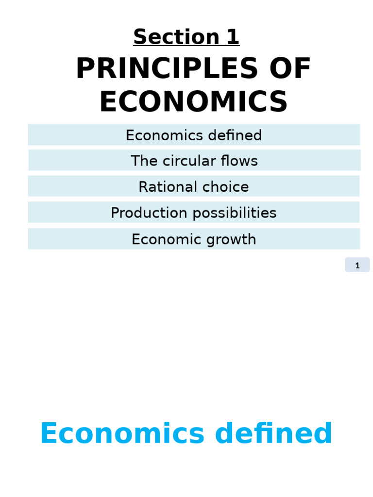 Section 1 - Principle of Economics | PDF | Economics | Macroeconomics