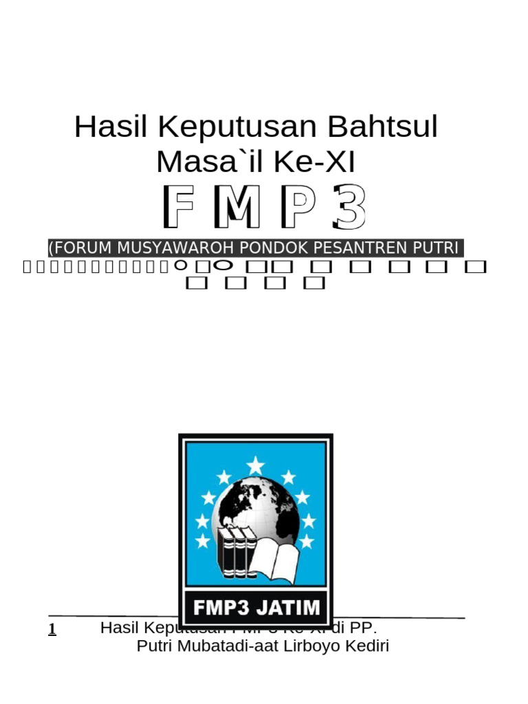 Hasil Bahtsul Masail fmp3 Jatim Mei 2009 | PDF