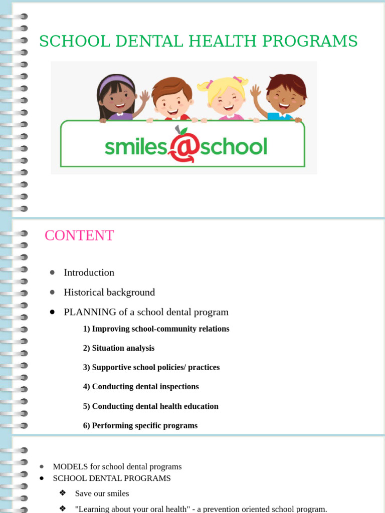 School Dental Health Programs Overview | PDF | Oral Hygiene | Dentistry