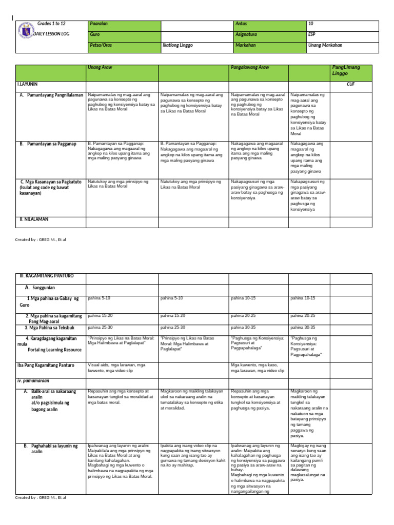 DLL Esp10 WK3 | PDF