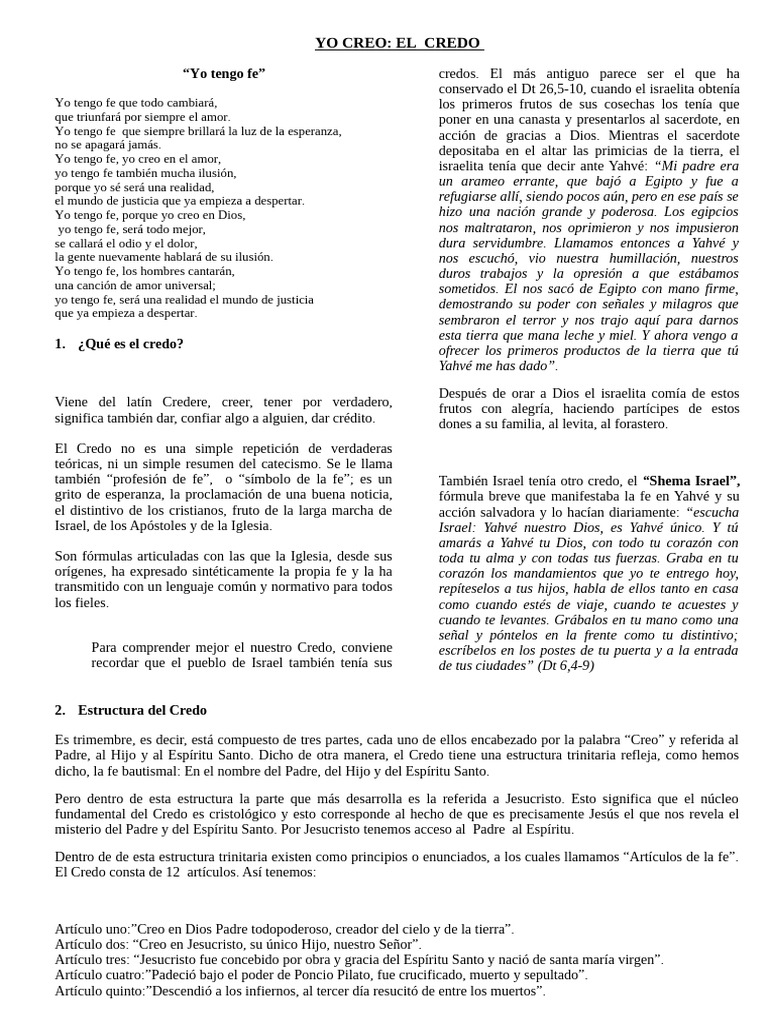 El Credo | PDF | espíritu Santo | Credo