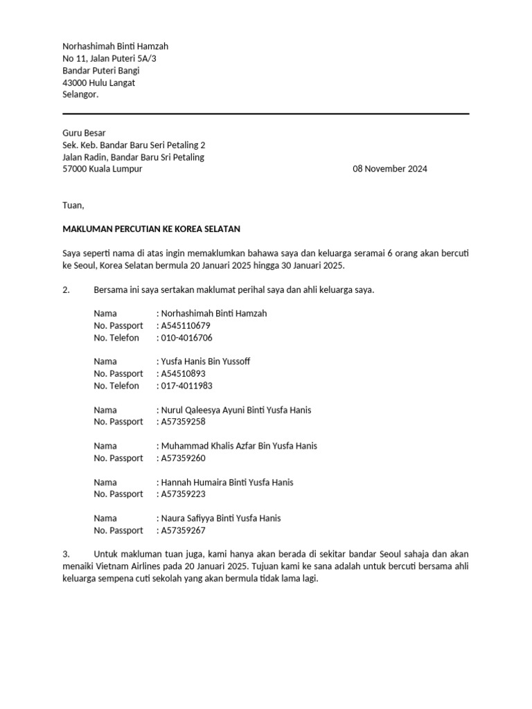 Surat-Makluman-Keluar-Negara (Guru Besar) | PDF