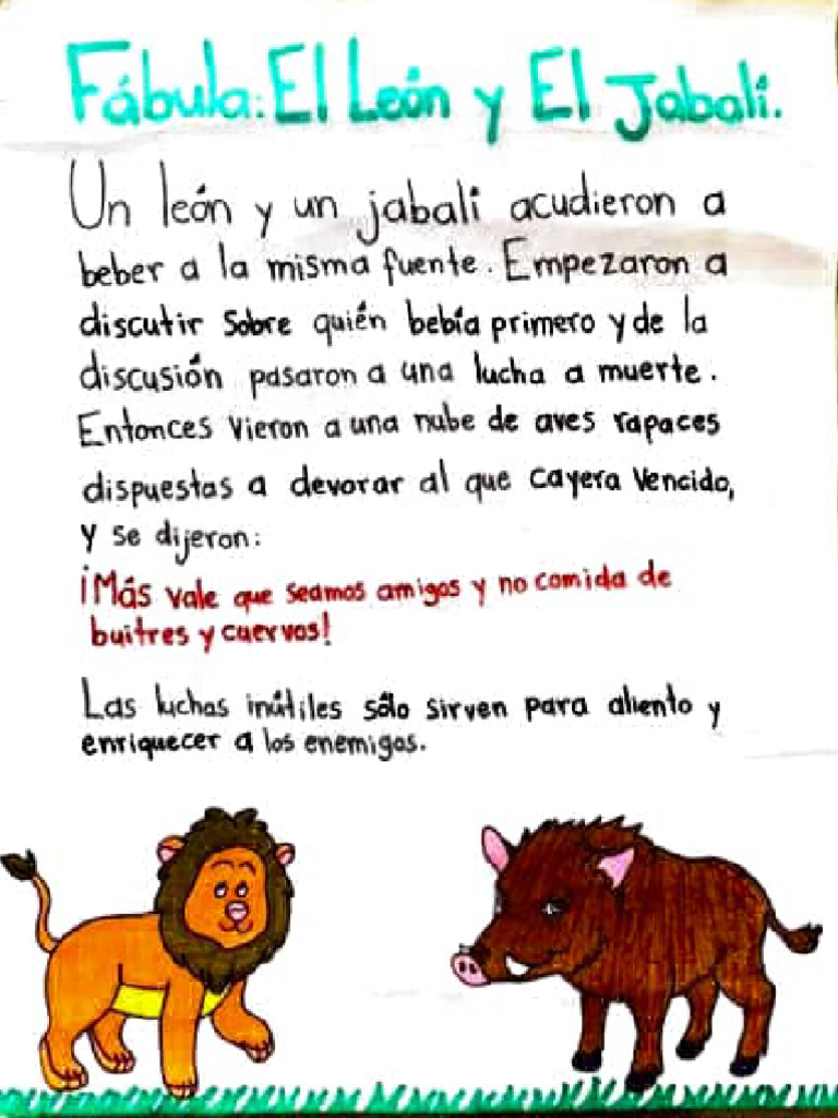 La fábula del león y el jabalí | PDF | Religión y espiritualidad | Poesía