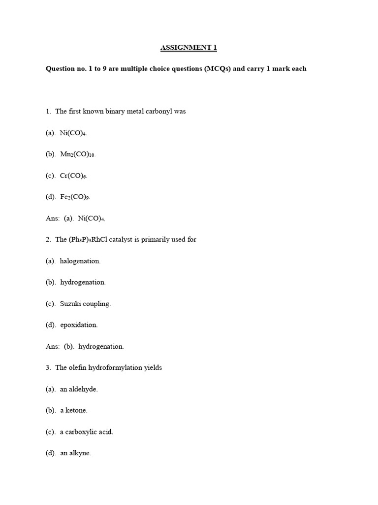 Nptel Assignment 1 | PDF