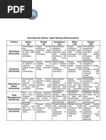 Rubrics For Table Skirting | PDF | Rubric (Academic) | Evaluation Methods