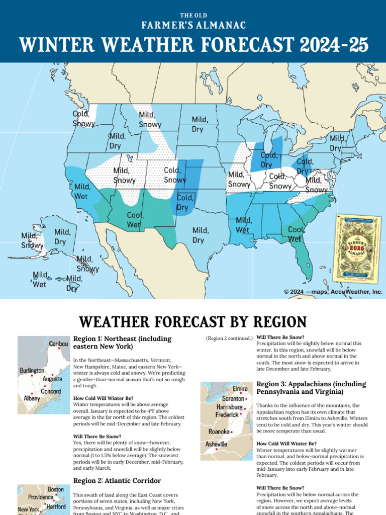 2024 25 Winter Weather Forecast | PDF | Snow | Precipitation