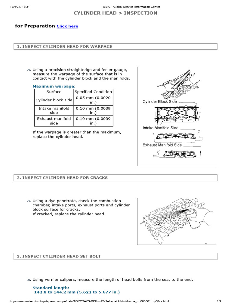 1nz Cylinder Head | PDF | Engineering Tolerance | Valve
